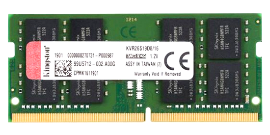 Ram Laptop Kingston 16GB DDR4 2666MHz SODIMM CL19 - KVR26S19D8/16