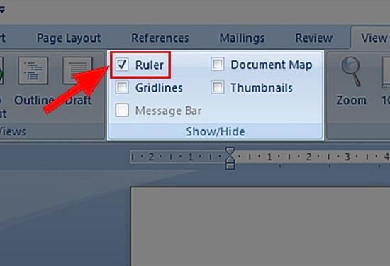 Cách hiện thanh ruler trong Word 2010, 2013, 2016, 2019
